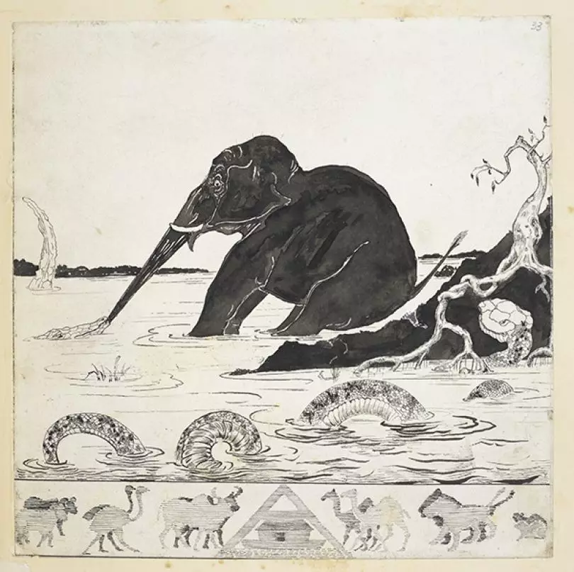 Autograph printer's copy of 'Elephant's Child', Tsuas Yog Dab Neeg. Cov duab los ntawm Rudyard Kipling (c) British Library Board