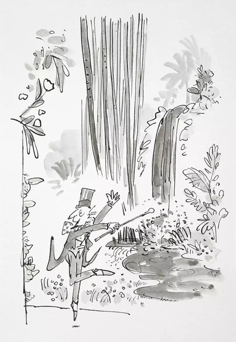 Charlie e a Fábrica de Chocolate por Roald Dahl arte original, ilustrações (c) Quentin Blake