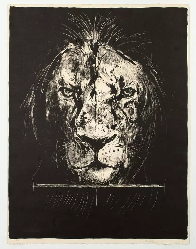 Graham Sutherland Lion, 1968 lithograph Saka: A Bestiary and Some Correspondences portofolio saka rong puluh enem warna lithographs Courtesy Marlborough Fine Art