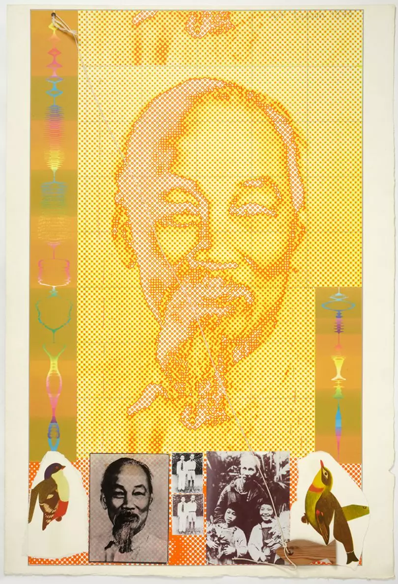 Joe Tilson Ho Chi Minh, 1970 screentryck med tillstånd från Marlborough Fine Art