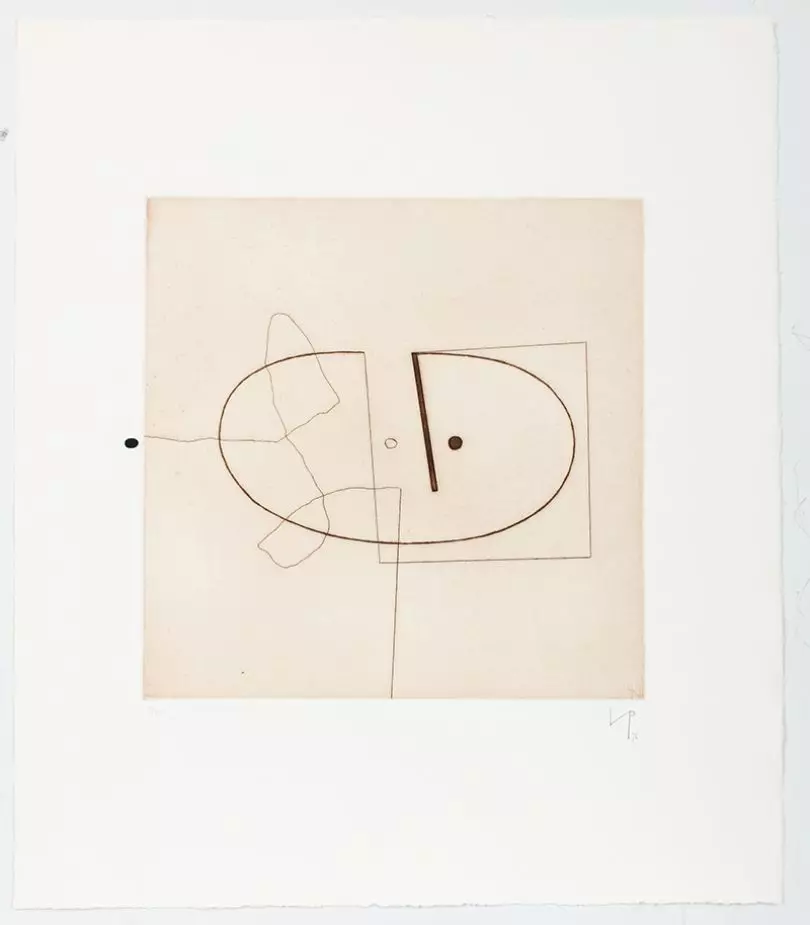 Wiktor Pasmore Linear Motif, 1976-njy ýylyň 7-nji marty, kagyz ýüzünde çyzgy we suw akabasy Marlboro şekillendiriş sungaty