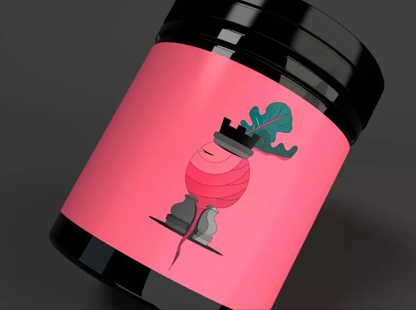 Metamorphism and chess-inspired illustrative packaging designs for Salad & Jam 4607_7