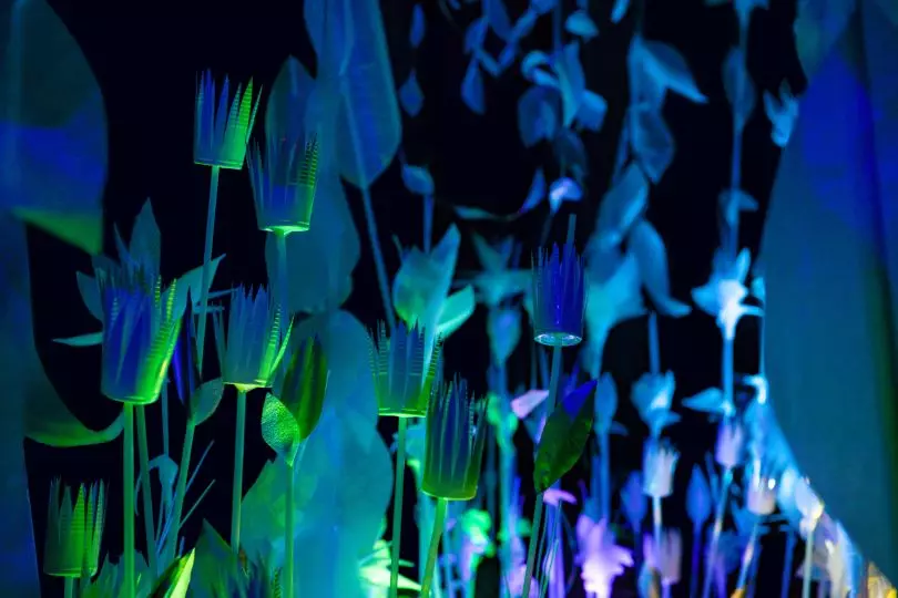 A luminous, dystopian dark forest made entirely from a week of non-recyclable trash 4745_10