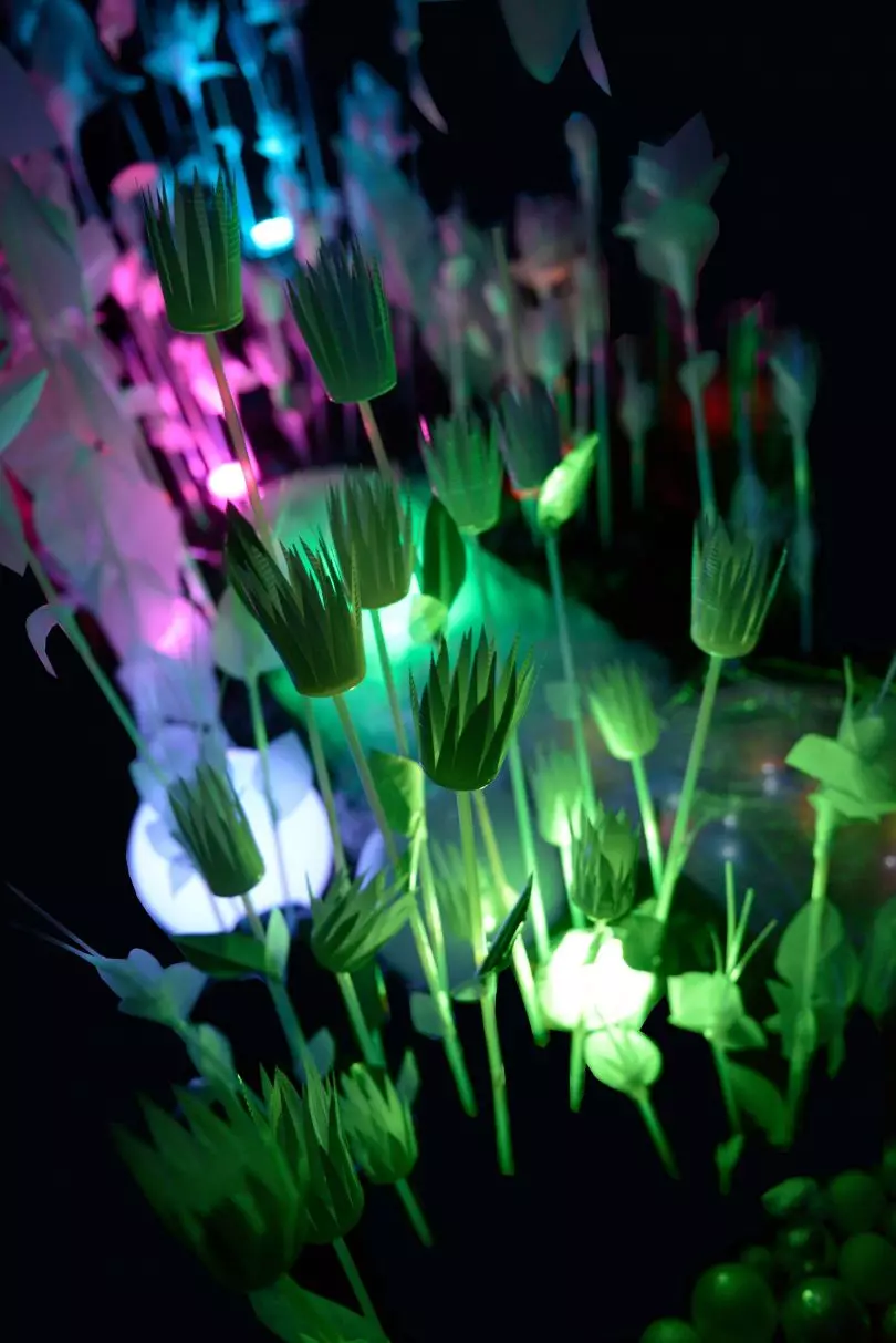 A luminous, dystopian dark forest made entirely from a week of non-recyclable trash 4745_3