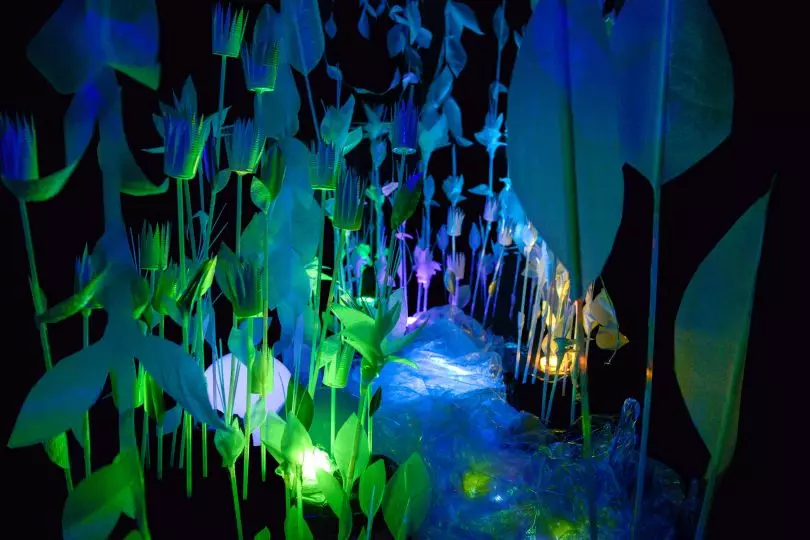 A luminous, dystopian dark forest made entirely from a week of non-recyclable trash 4745_8