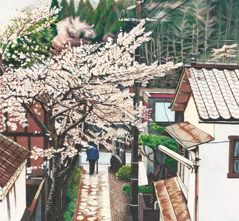 Ilustrirane ulične prizore in zasnežene pokrajine Erin Nicholls, ki prikazujejo obe strani Japonske 4754_2