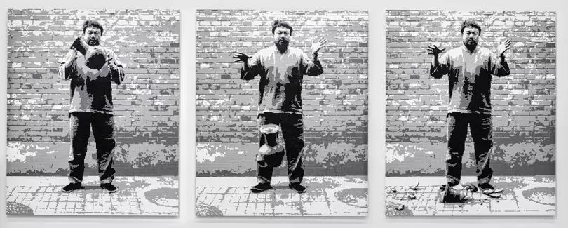 Ai Weiwei Menjatuhkan Guci Dinasti Han, batu bata LEGO 2016, Ai Weiwei Studio