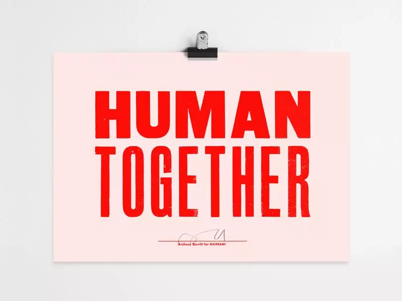 Human Together, Together Human - citak édisi kawates Anthony Burrill pikeun ngadukung amal kaséhatan méntal 5020_3