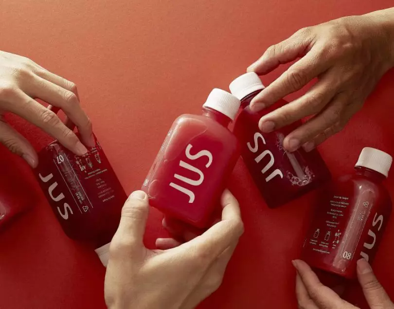 Jus Cold Pressed Juicery Drink Branding ug Packaging sa M-N Associates, Winner sa Packaging Design Category, 2017-2018.