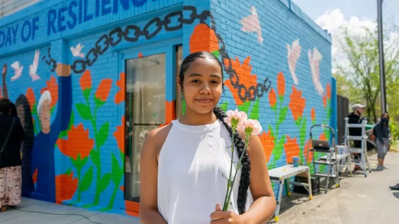 Ang naglihok nga mural sa artista nga si Shirien Damra nagtimaan sa una nga 'Immigrant Day of Resilience' sa America 5108_4