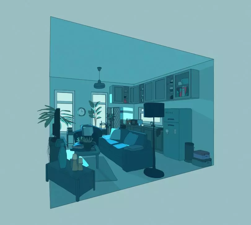 Деталните илустрации на Беки Глендининг за ентериерите и просторите што ги создаваме за себе 5222_4