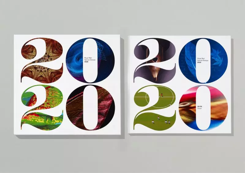 სამეფო ფოსტის წლის წიგნის ჰეთ-თრიკის დიზაინი შთაგონებისთვის გამოიყურება 20/20 ხედვით