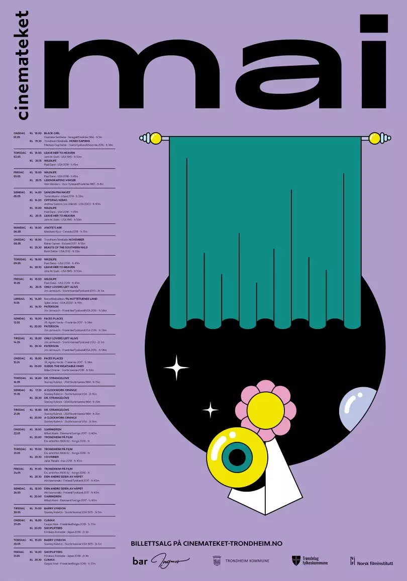 Sèrie de cartells de viatge àcid d'Hugmun per al programa d'esdeveniments d'un cinema d'art noruec 5258_6