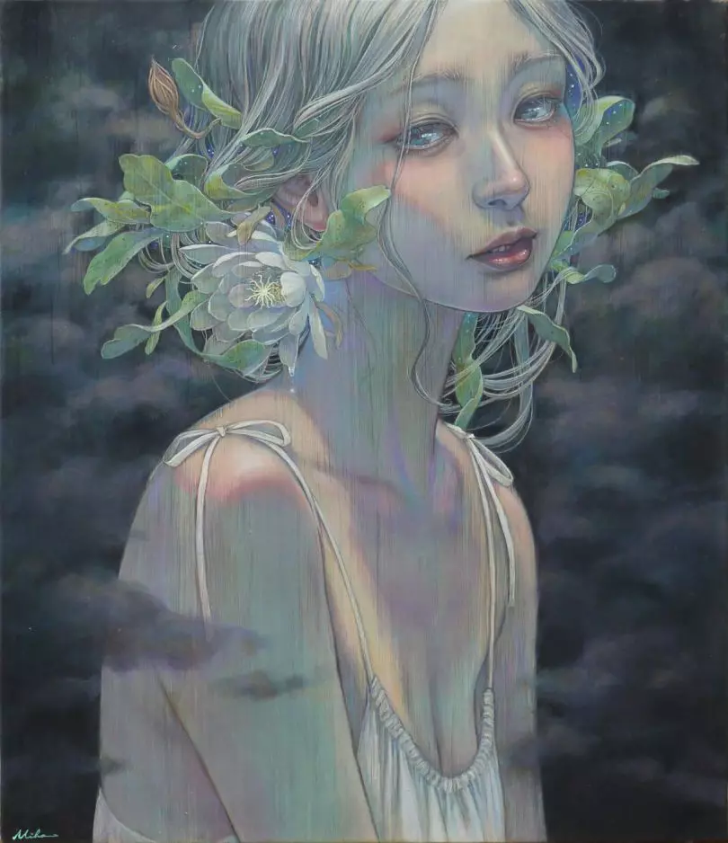 © Miho Hirano – es tikai vēlos jūs vienreiz satikt. Audekls, eļļa 21 x 18. Visi attēli ar galerijas un mākslinieku pieklājību. Izmantojot CB iesniegšanu