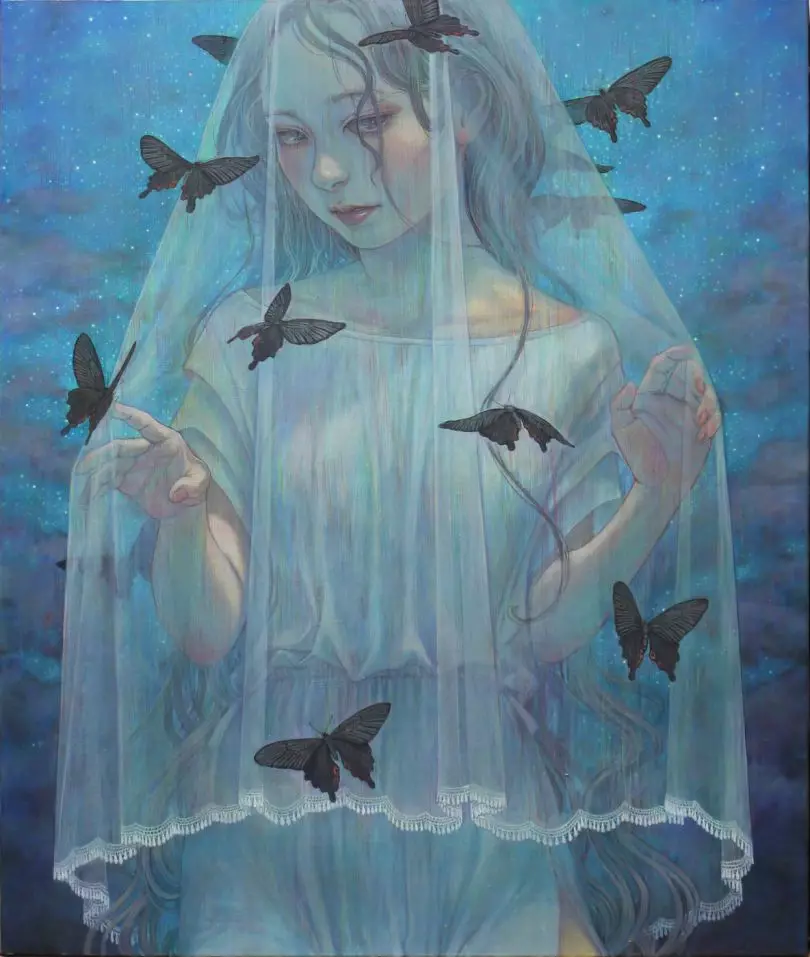 © Miho Hirano – Dyalòg. Lwil sou twal 29 x 24