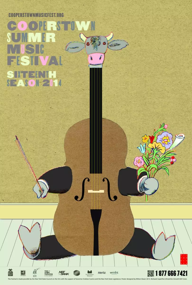 Cooperstown Summer Music Festival 2014. 4-farve offset litografi, 36 x 24