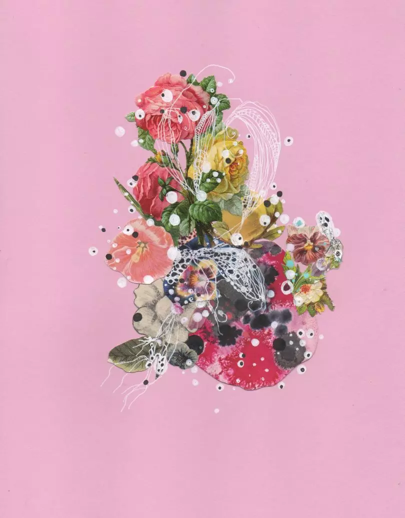 Dženijas Braunas skaistas kolāžas un zīmējumi ar ziediem klātu jūras dzīvi 5704_4