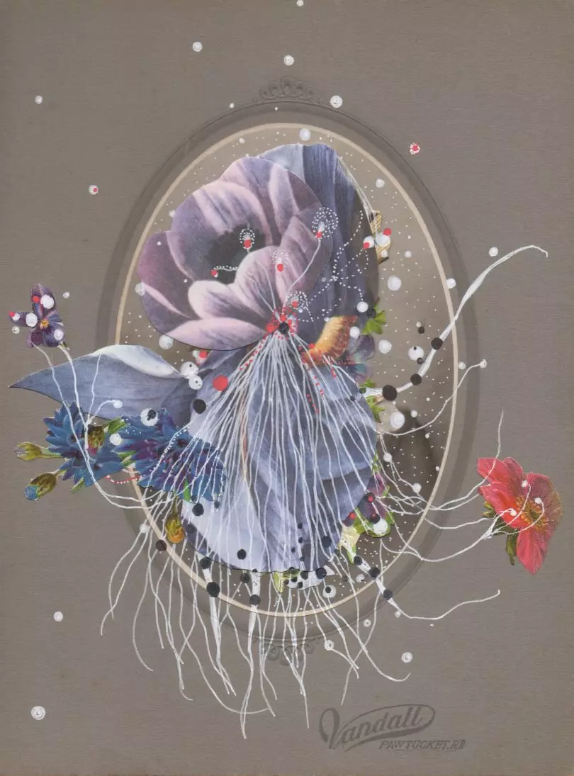 קולאז'ים וציורים יפים של חיים ימיים מכוסי פרחים מאת ג'ני בראון 5704_6