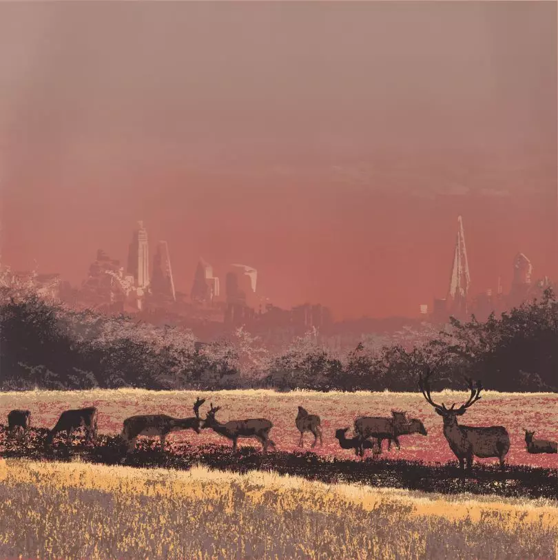 Richmond Park, Dawn Deer II - Emma Reynolds