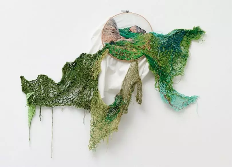 Embroidered landscape art that seems to spill out of its canvas by Ana Teresa Barboza 5800_3