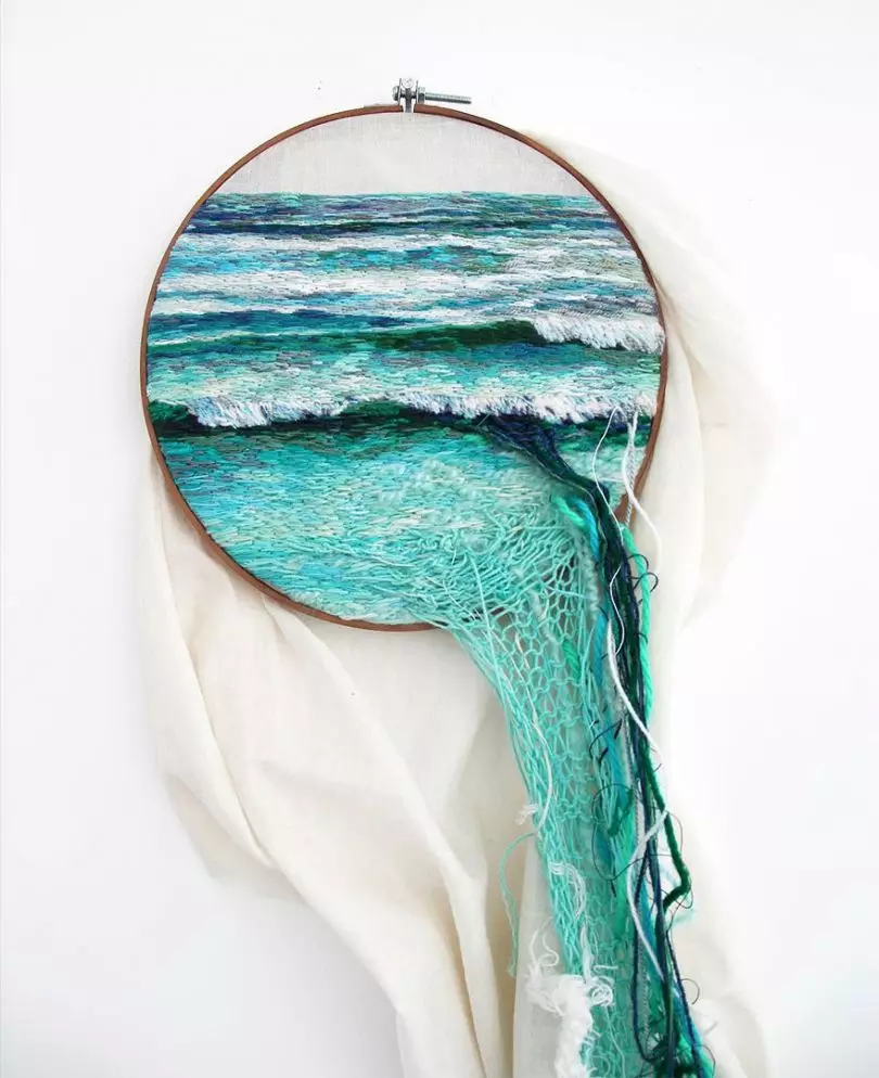 Embroidered landscape art that seems to spill out of its canvas by Ana Teresa Barboza 5800_7