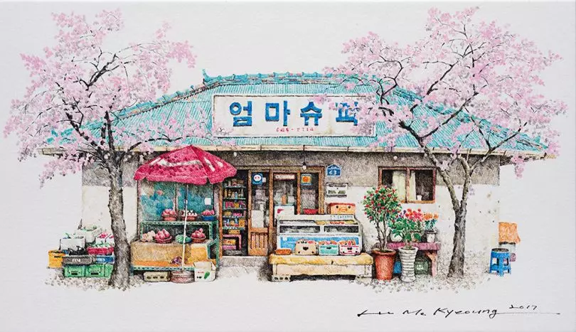 Me Kyeoung Lee 迷人的韩国小便利店画作 5804_1