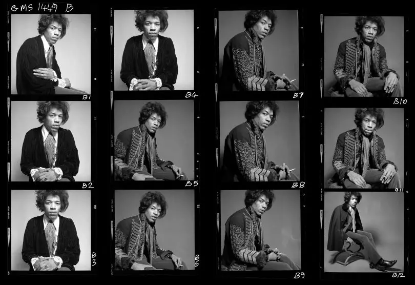 Gered Mankowitz, Jimi Hendrix, Londër 1967, printim argjendi xhelatin, 50,8 x 61 cm, © Gered Mankowitz | Imazhe ikonike
