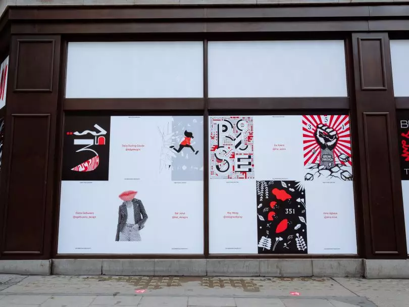 Дипломирани студенти по графички дизајн помагаат да се облече новата продавница на H&M во Лондон додека таа се отвора по затворањето 5963_7