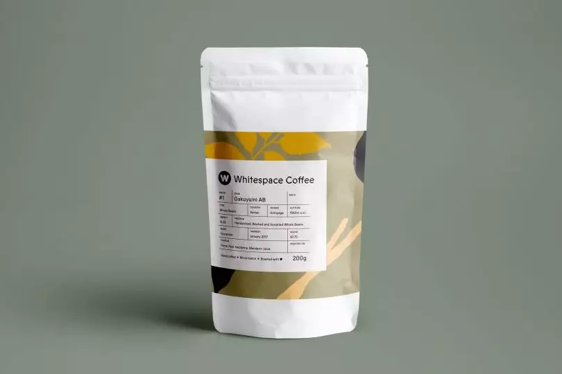 Emballage og brandidentitetsdesign til Whitespace Coffee