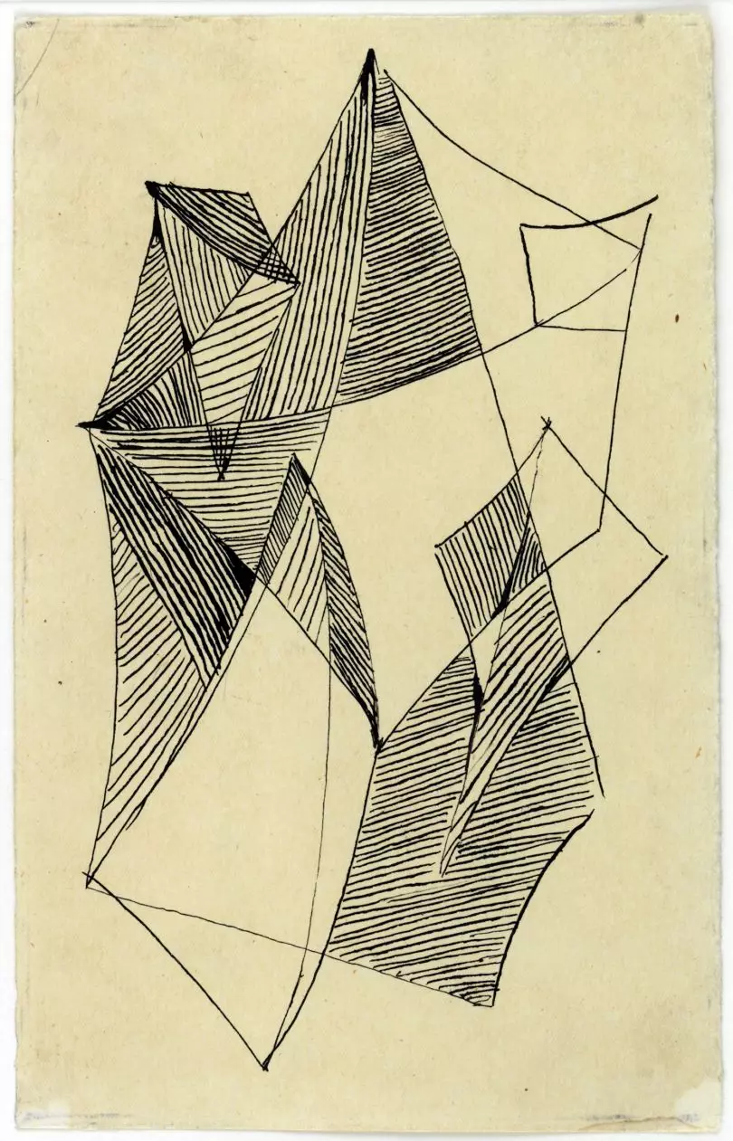 © Liubov Popova – Di-deitl, 1918. Inc ar bapur