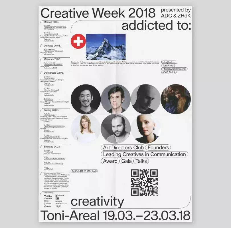 ADC Creative Week 2018 eftir Nayla Baumgartner, Fabio Menet, Louis Vaucher & Lucas Manser, 2018. Allar myndir með leyfi Base Design