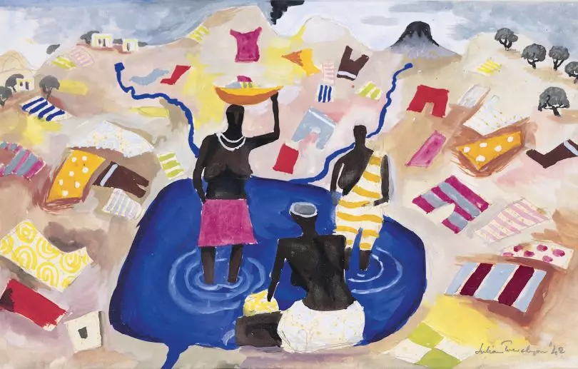 Julian Trevelyan, Zuva Rokugezesa, Freetown, 1942, gouache pabepa, 21 x 33cm, muunganidzwa wakavanzika © The Julian Trevelyan Estate