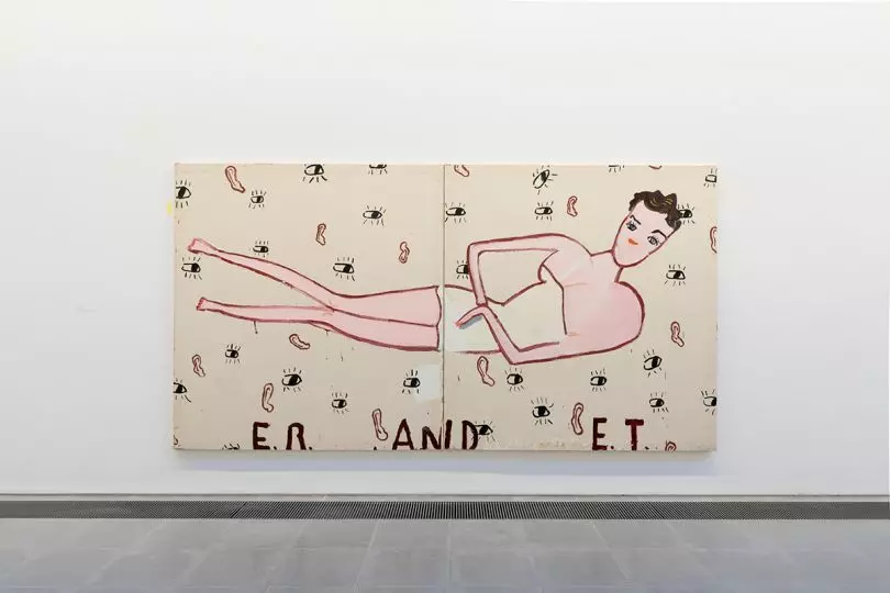 Rose Wylie, 설치 보기, 'Quack Quack' Serpentine Sackler 갤러리, 런던(2017년 11월 30일 – 2018년 2월 11일) © 2017 Mike Din