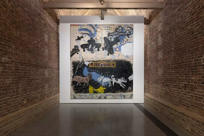 Rose Wylie, Installation View, 'Quack Quack' Serpentine Sackler Gallery, London (30 בנובמבר 2017 - 11 בפברואר 2018) © 2017 Mike Din