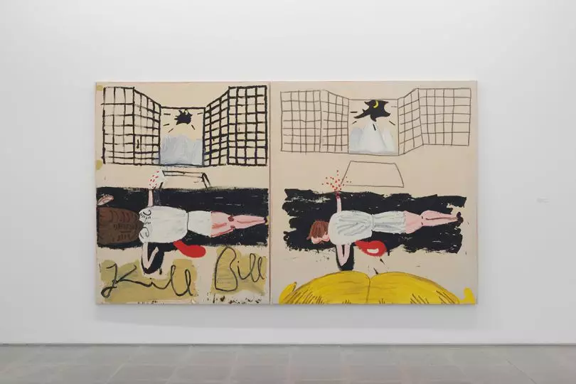 Rose Wylie, Installationsansicht, 'Quack Quack' Serpentine Sackler Gallery, London (30. November 2017 – 11. Februar 2018) © 2017 Mike Din