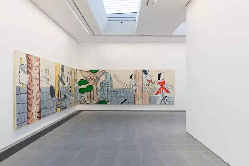 Rose Wylie, Installation View, 'Quack Quack' Serpentine Sackler Gallery, London (30 בנובמבר 2017 - 11 בפברואר 2018) © 2017 Mike Din