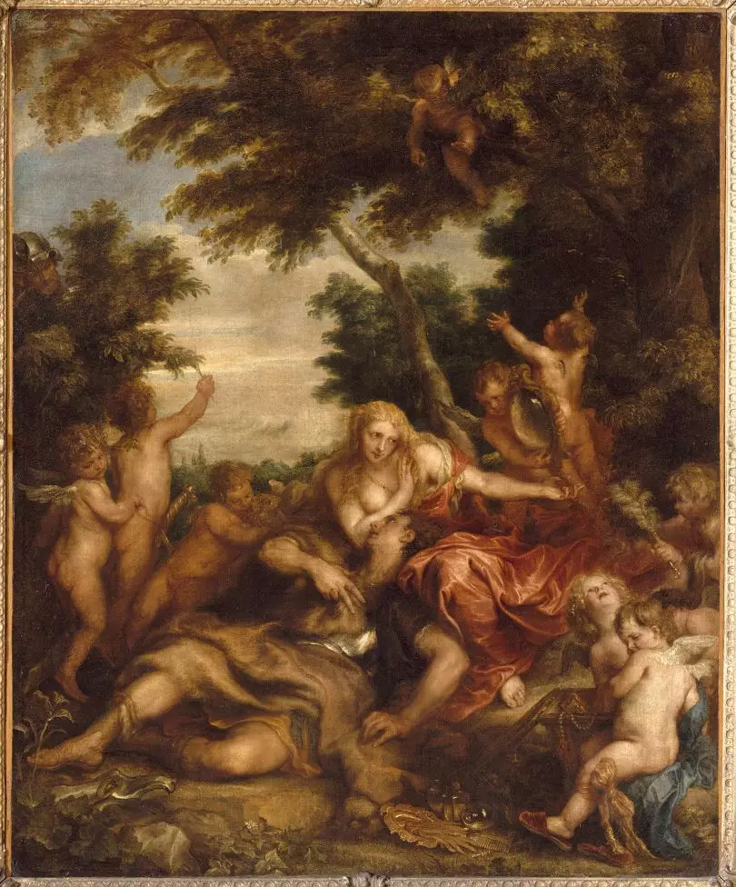 Entoni van Dik (1599–1641) Rinaldo we Armida, takmynan 1632 kanwada ýag, 133 × 109 sm Musée du Luwr, Département des Peintures, Pari Paris, inv. 1235