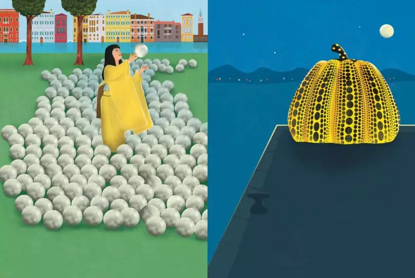 Ilustrasi indah Ellen Weinstein untuk buku anak-anak baru Yayoi Kusama: From Here to Infinity 6673_3