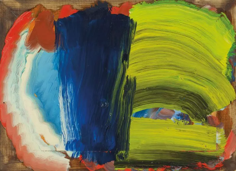 Howard Hodgkin Letters from Bombay, 2012–14 Oil on wood, 40 x 54.9cm | Kredî: © Howard Hodgkin Ji hunermend û Gagosian re dilxwazî