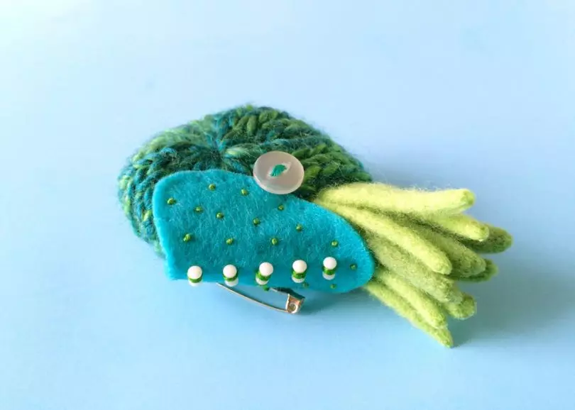 Nautilus Brooches: Wearable felt seni urip segara digawe dening Hiné Mizushima 7266_2