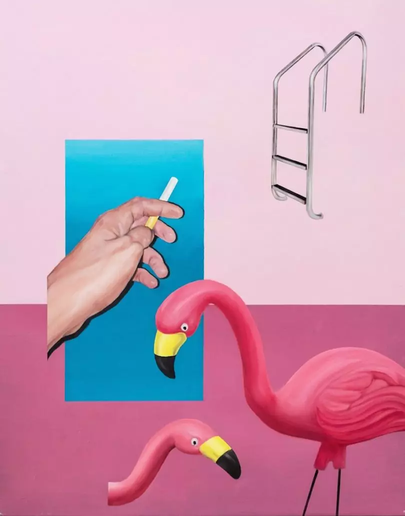 Pinturas audaces de arte pop fusionan elementos de Hockney y Wesselmann para expresar la juventud. 7565_2