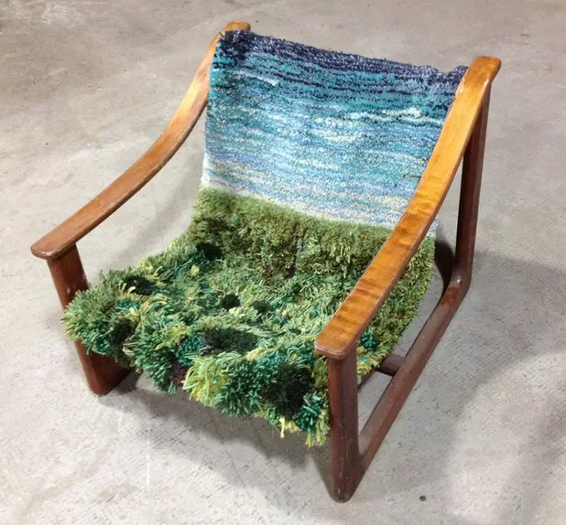 Opere d'arte del tappeto: l'artista usa la lana per tessere scene di tappeti di paesaggi verdi e naturali 8166_11