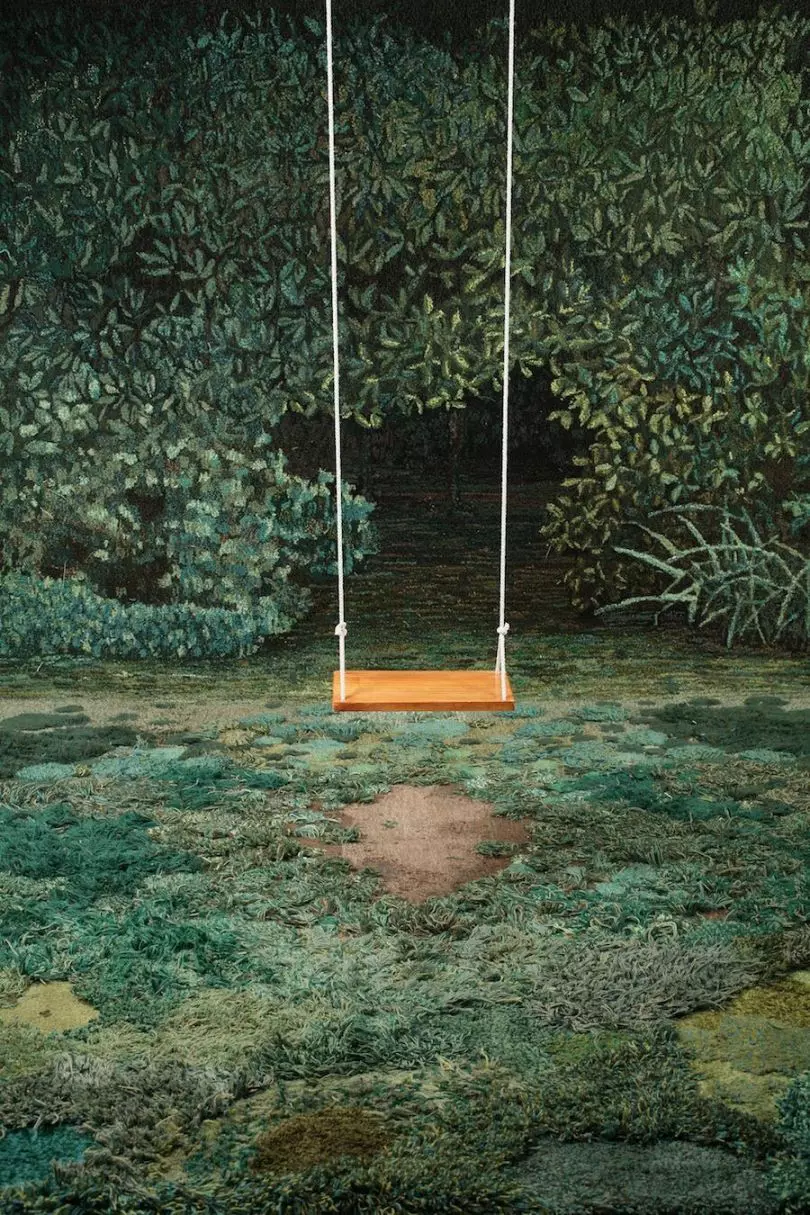 Paklāju mākslas darbi: mākslinieks izmanto vilnu, lai aust paklāju ainavas ar zaļām un dabīgām ainavām 8166_2