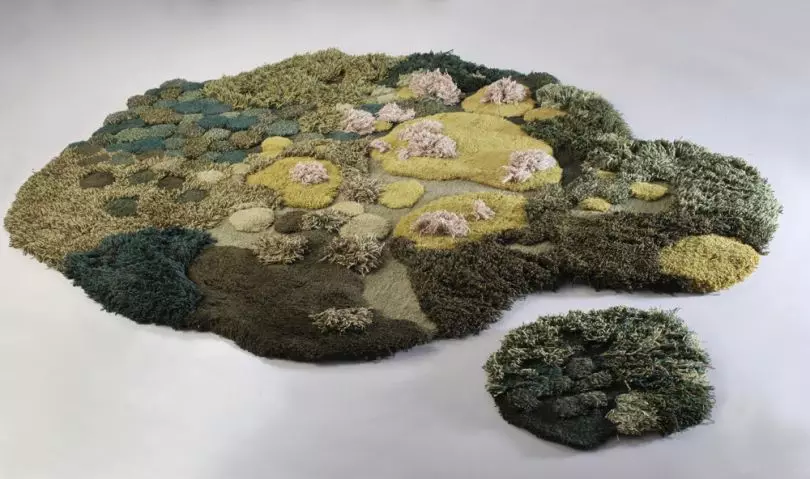 Уметнички дела од килими: уметникот користи волна за да ткае сцени од зелени и природни пејзажи од килим 8166_6
