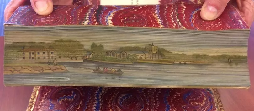 Zane mai haɗe-haɗe biyu daga Littafin The Thames (1859), wanda aka karkata hanya ɗaya | Hoto na [The Swem Library](https://libraries.wm.edu/research/special-collections/books-periodicals/ralph-h-wark-collection)