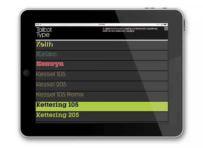 Talbot Type: Adrian Talbots nettstøperi av skrifttyper og typeinspirerte design 8294_8
