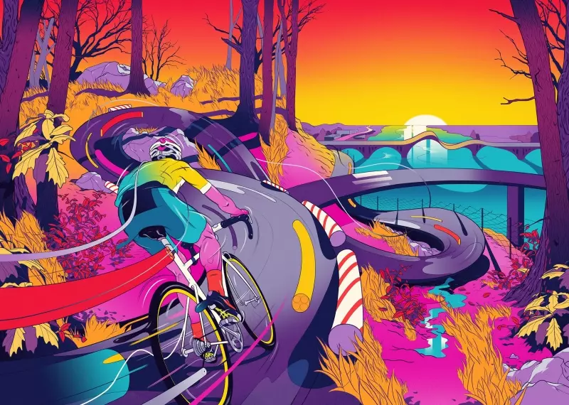 Farbenfrohe Illustrationen von Andrew Archer zeigen psychedelische Traumlandschaften und verrückte Charaktere