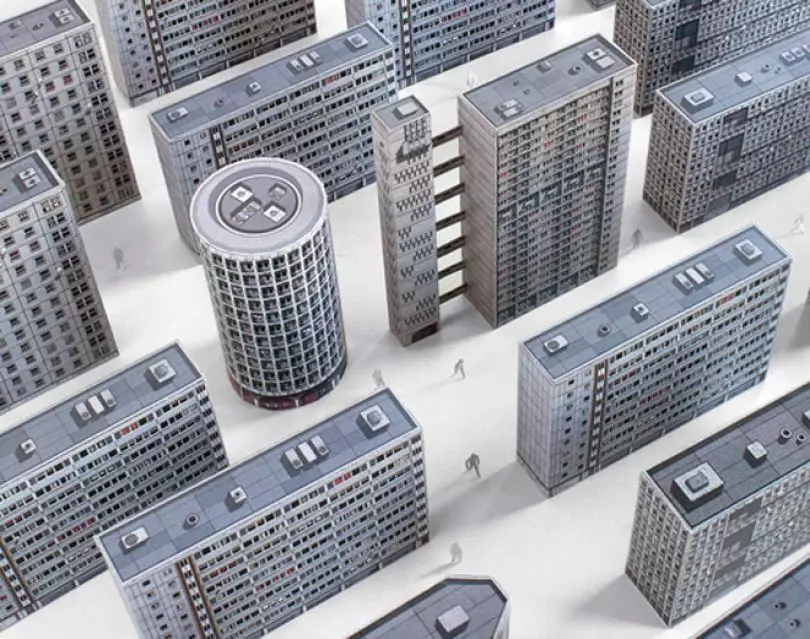 Edificios brutalistas en miniatura en papel por el estudio de diseño Zupagrafika 8788_4