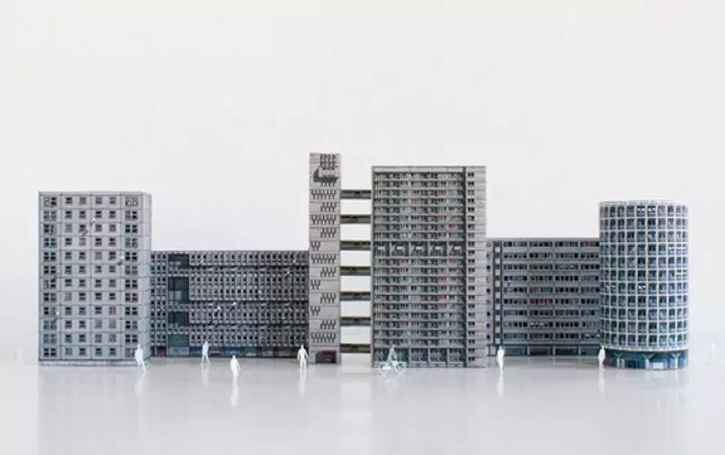 Mga miniature Brutalist na gusali sa anyo ng papel ng design studio na Zupagrafika 8788_5