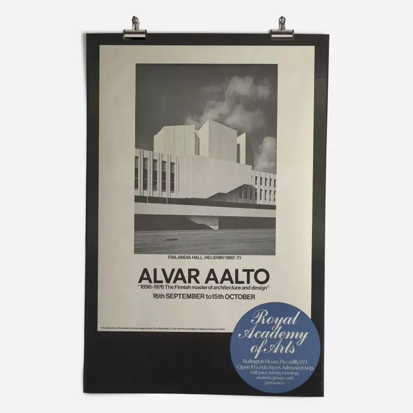 RA Alvar Aalto გამოფენა 1978 ეპიკური პოსტერი სამეფო ხელოვნების აკადემიის კოლექციიდან